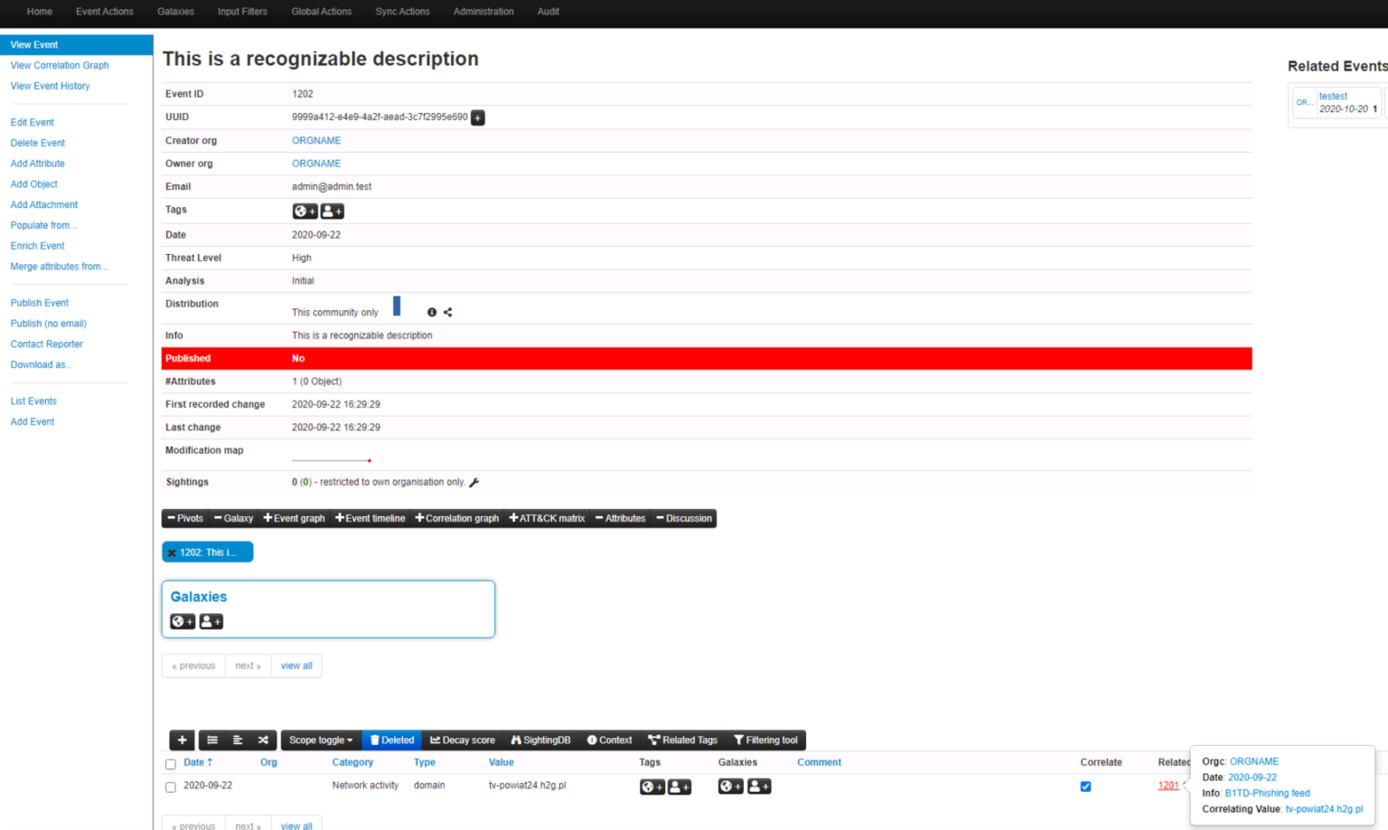 Infoblox BloxOne™ Threat Defense TIDE Feed Integration with MISP