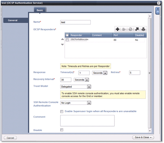 Carte d'accès commune et assistance OCSP pour la défense | Infoblox