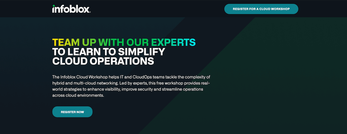 Cloud Workshop - Register for an Infoblox Cloud Workshop