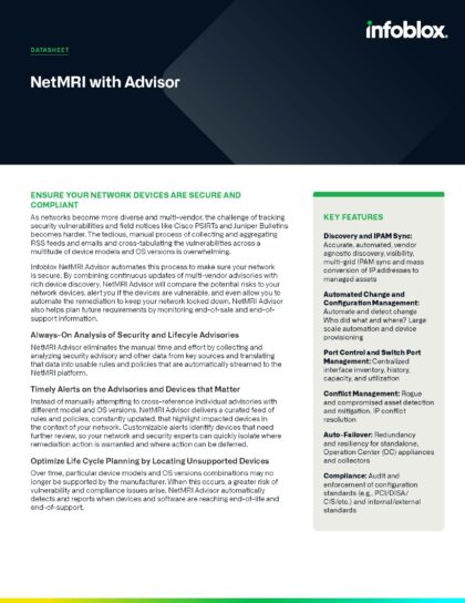 NetMRI | Gain control of your network infrastructure | Infoblox