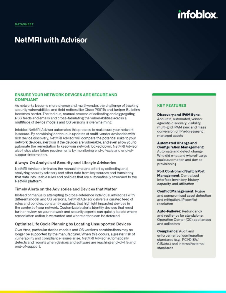 NetMRI | Gain control of your network infrastructure | Infoblox