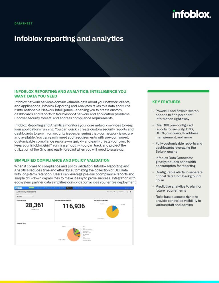 Infoblox Reporting and Analytics | Know Your Network | Infoblox