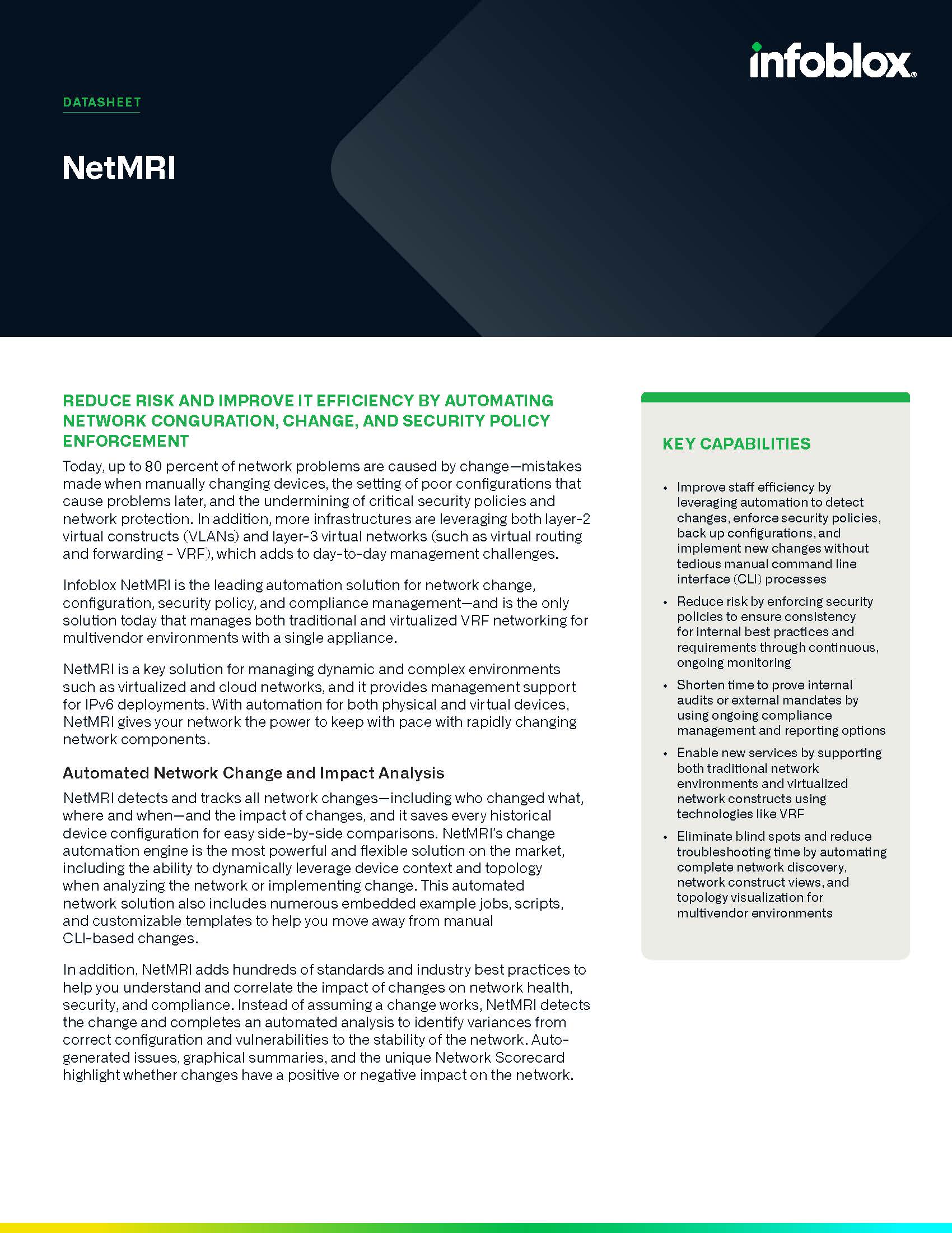 NetMRI | Gain control of your network infrastructure | Infoblox