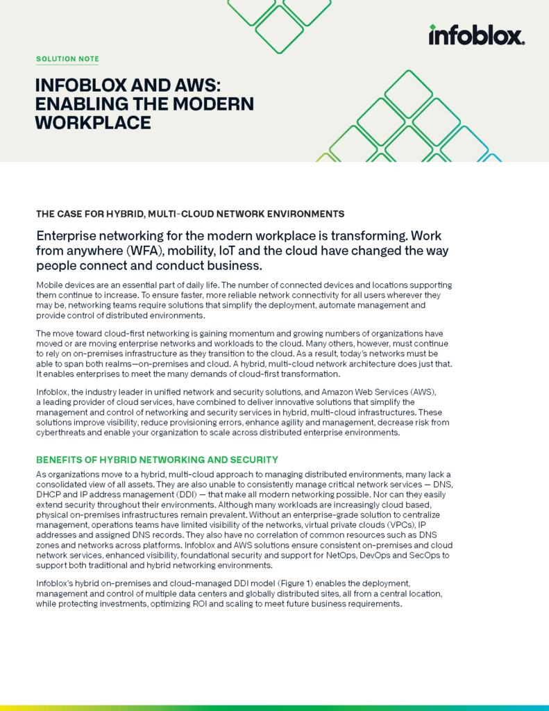 Hybrid Workplace Transformation | Infoblox Solutions