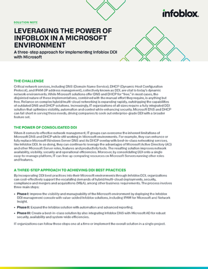 Modern DNS, DHCP and IPAM for Microsoft | Infoblox