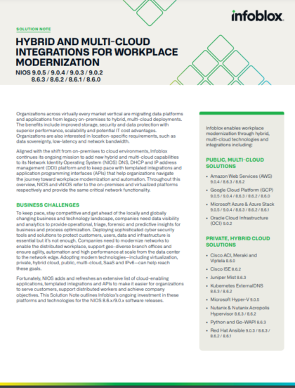 Hybrid Workplace Transformation | Infoblox Solutions