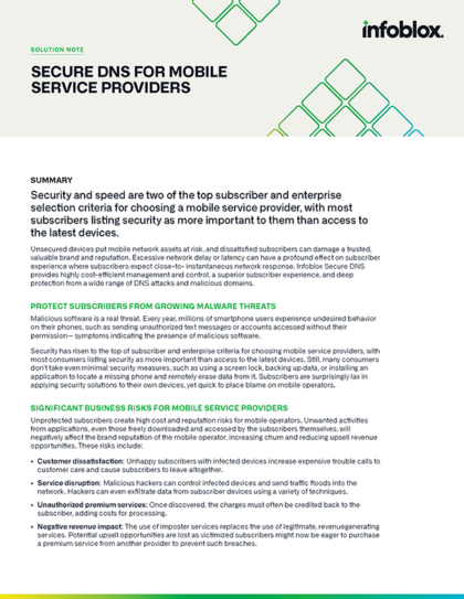 Authoritative DNS for Service Providers | Solutions | Infoblox