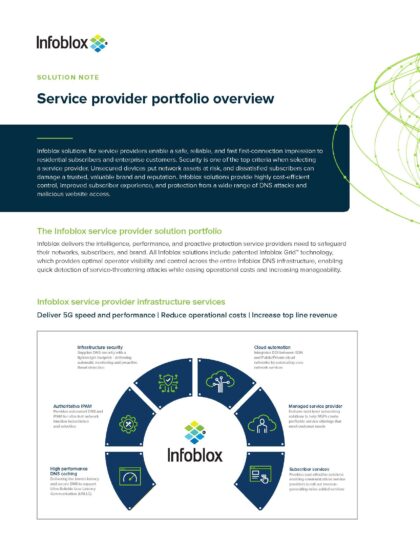 Service Provider Infrastructure Services | Infoblox