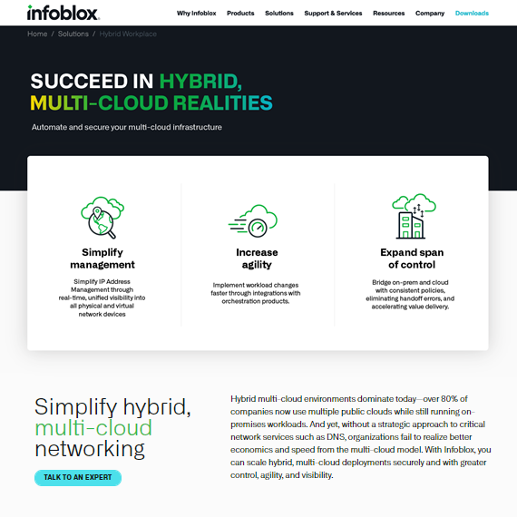 Simplify Hybrid & Multi-Cloud Networking | Infoblox Solutions
